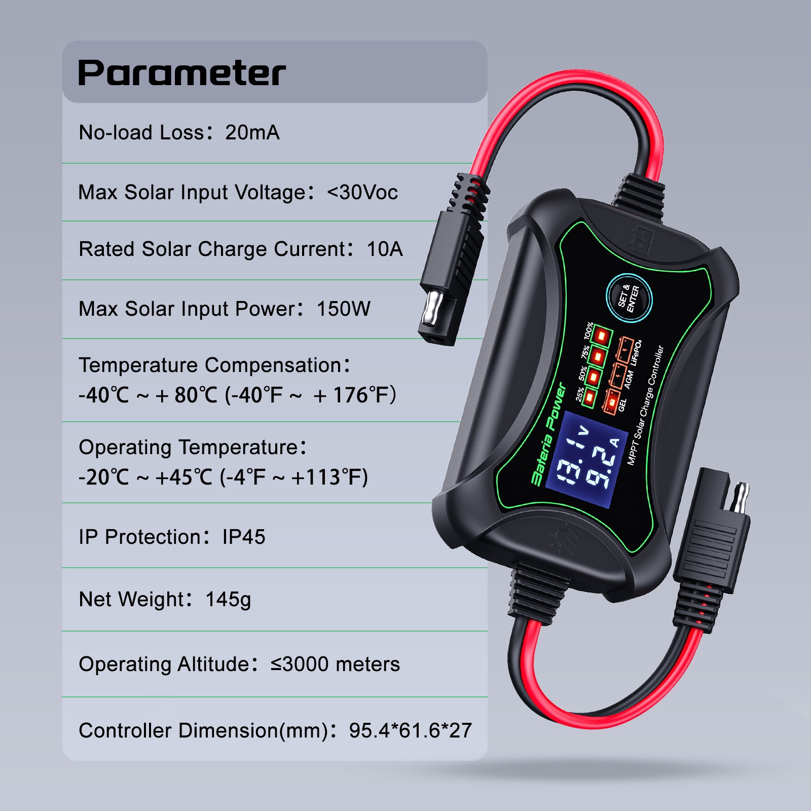 Bateria Power 10A MPPT Solar Charge Controller – bateriapower